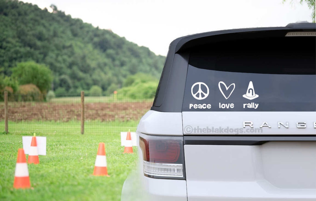 Peace Love Rally Decal | Vinyl Sticker for Car Window | Rally Obedience ...