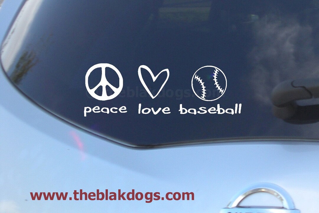 Peace Love Baseball Vinyl Sticker Car Decal - Etsy