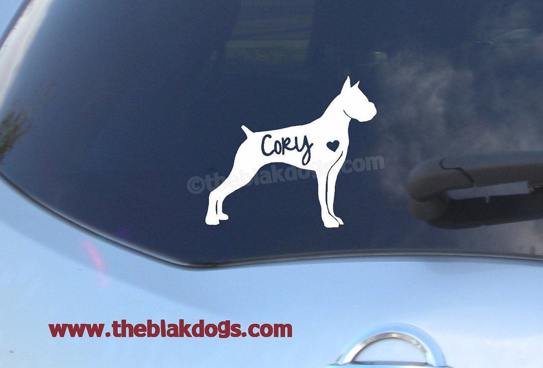 Boxer Silhouette Vinyl Sticker - Personalized Car Decal - Etsy