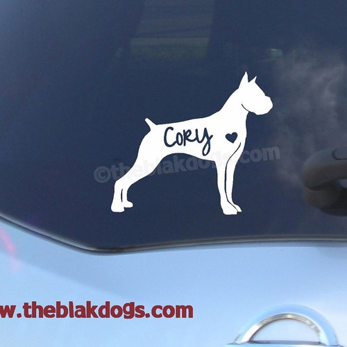 Boxer Silhouette Vinyl Sticker Personalized Car Decal - Etsy