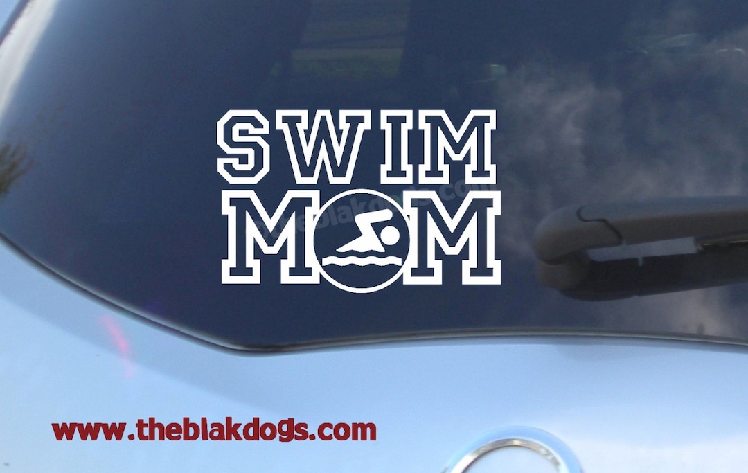 Swim Mom Vinyl Sticker Car Decal - Etsy