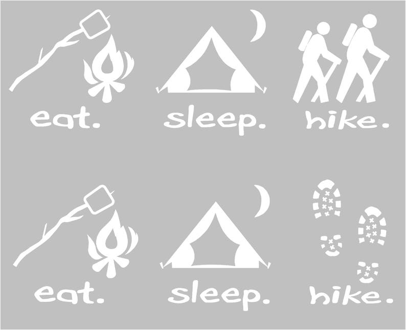 Eat Sleep Hike Vinyl Sticker Car Decal Eat Sleep Sticker - Etsy