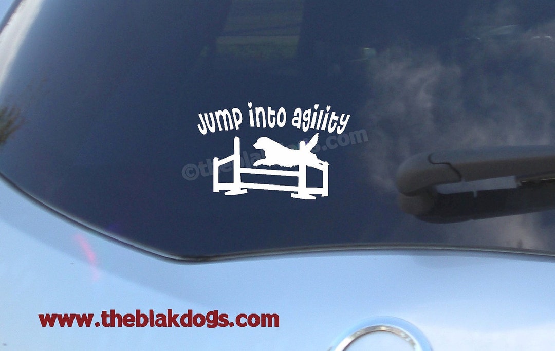 Jump Into Agility, Dog Agility, Vinyl Sticker Car Decal - Etsy