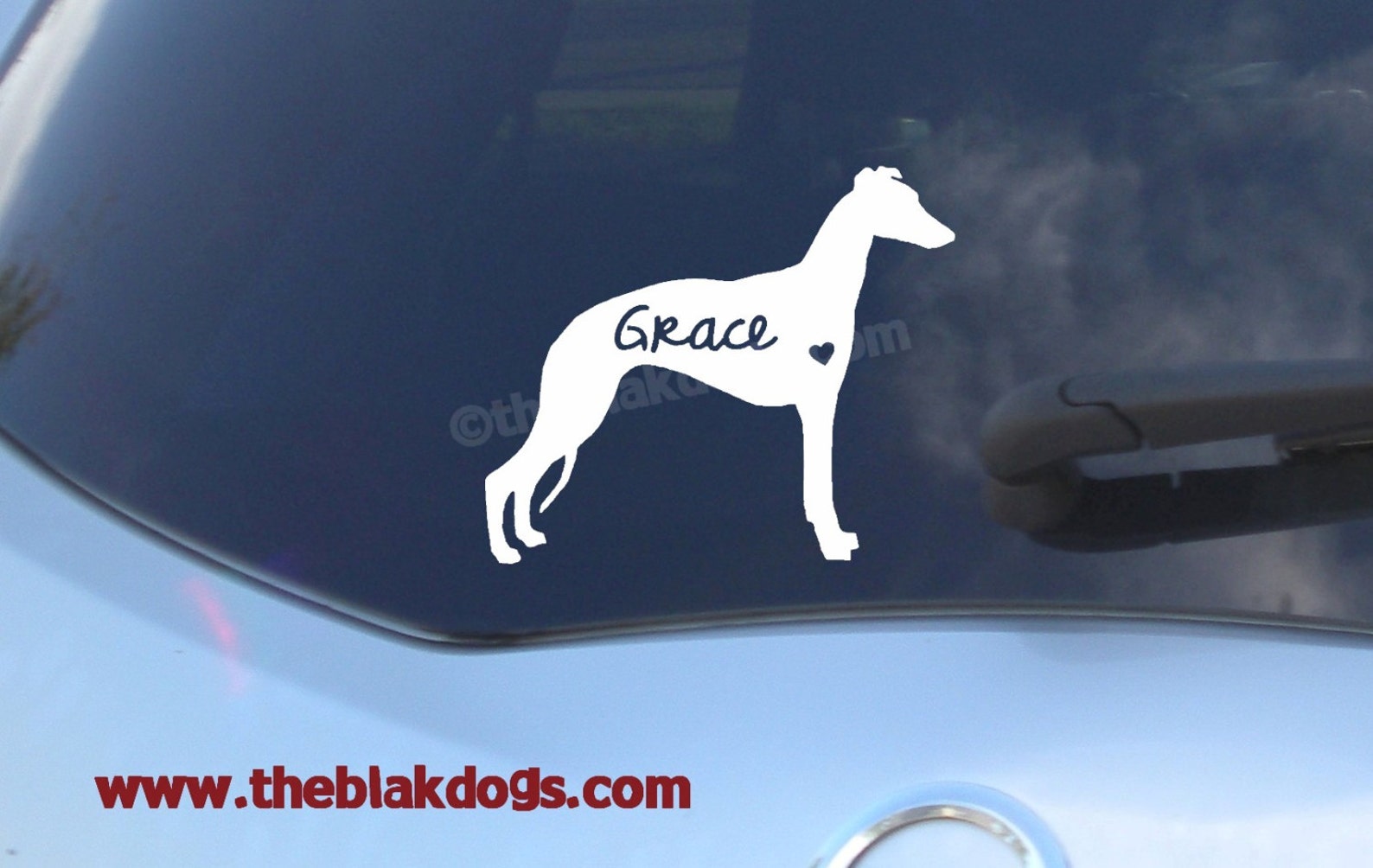 Whippet Silhouette Vinyl Sticker - Personalized Car Decal - Etsy