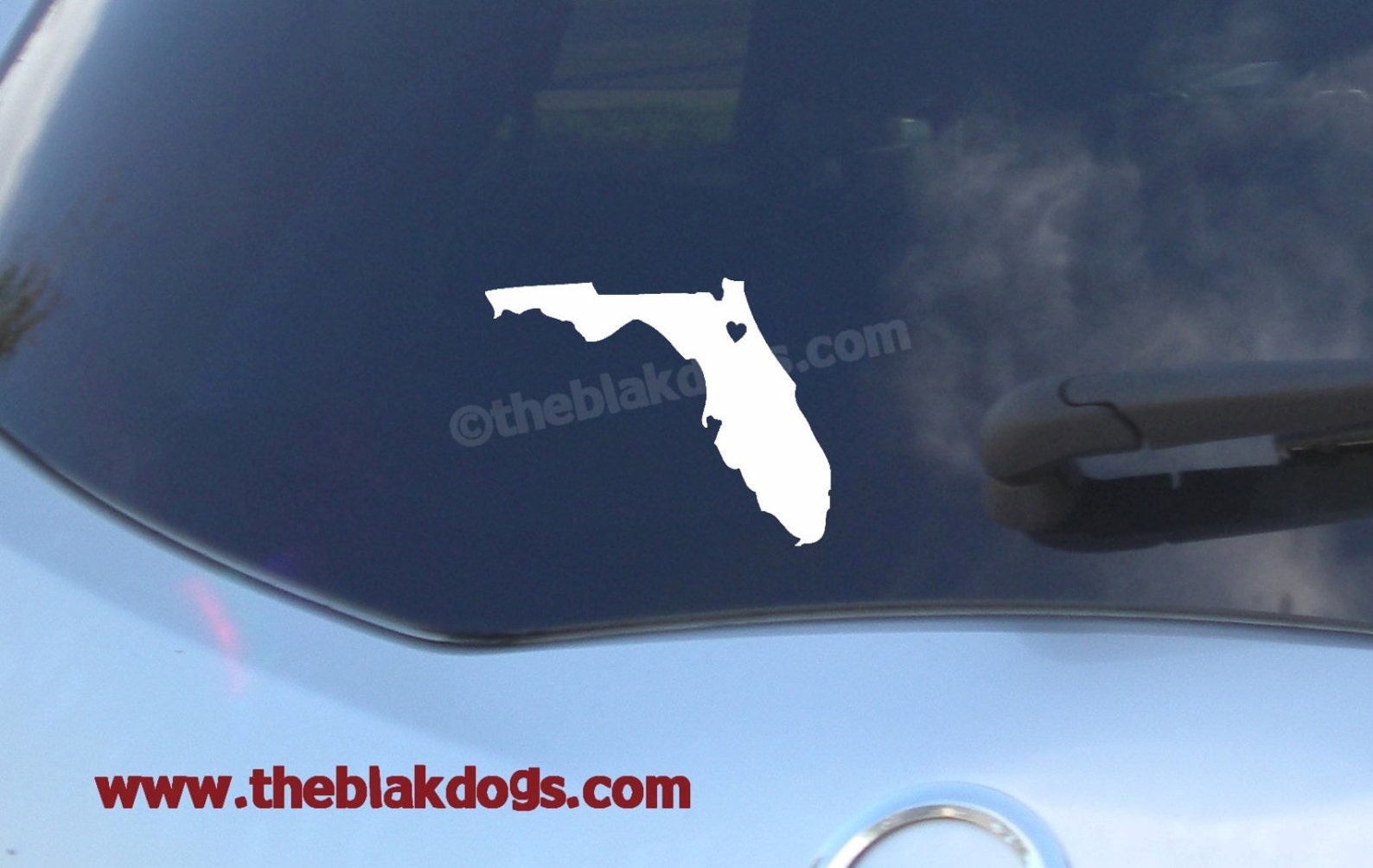 Florida State Silhouette With Heart - Vinyl Sticker, Car Decal, State ...