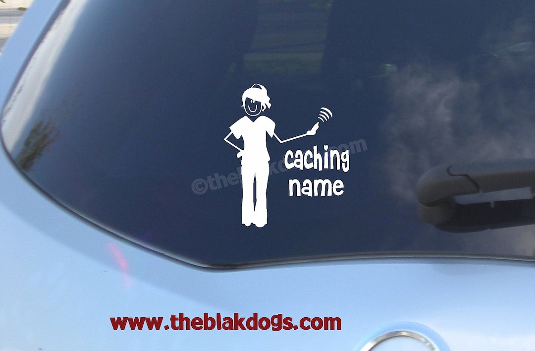 GPS Stick Figure Sticker, Geocaching Sticker, Vinyl Sticker, Car Decal ...