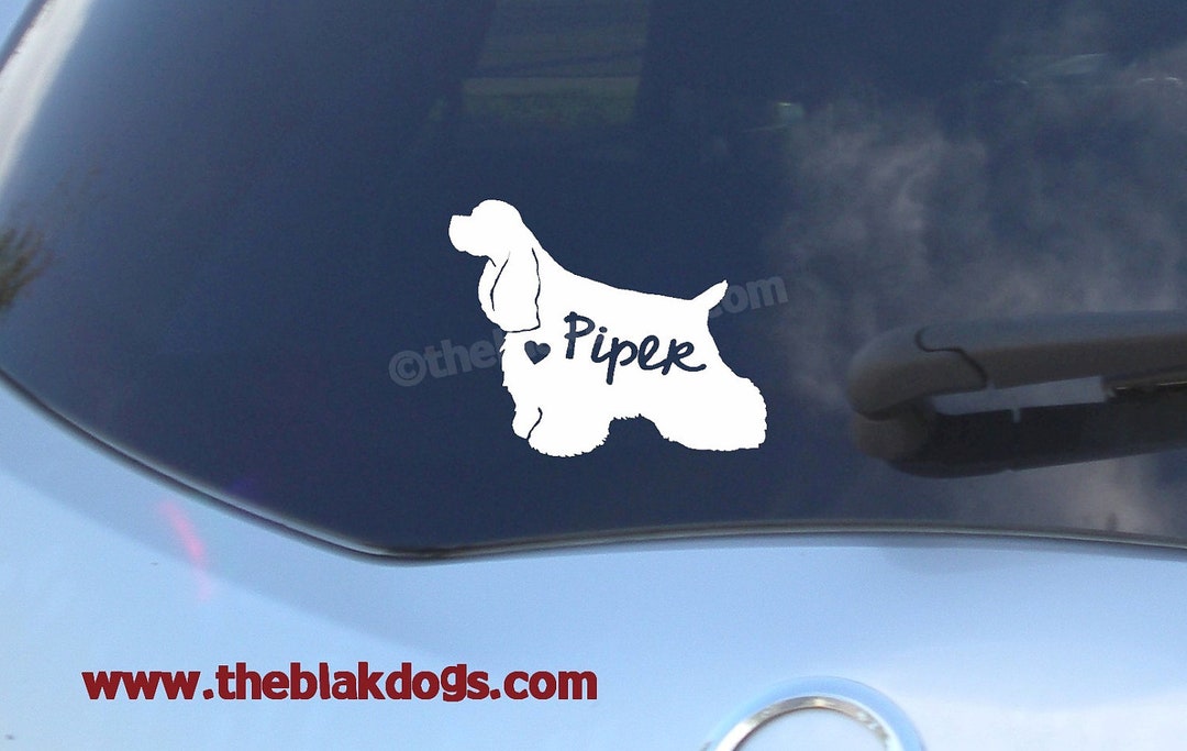 American English Cocker Spaniel Silhouette Vinyl Sticker Car Decal ...