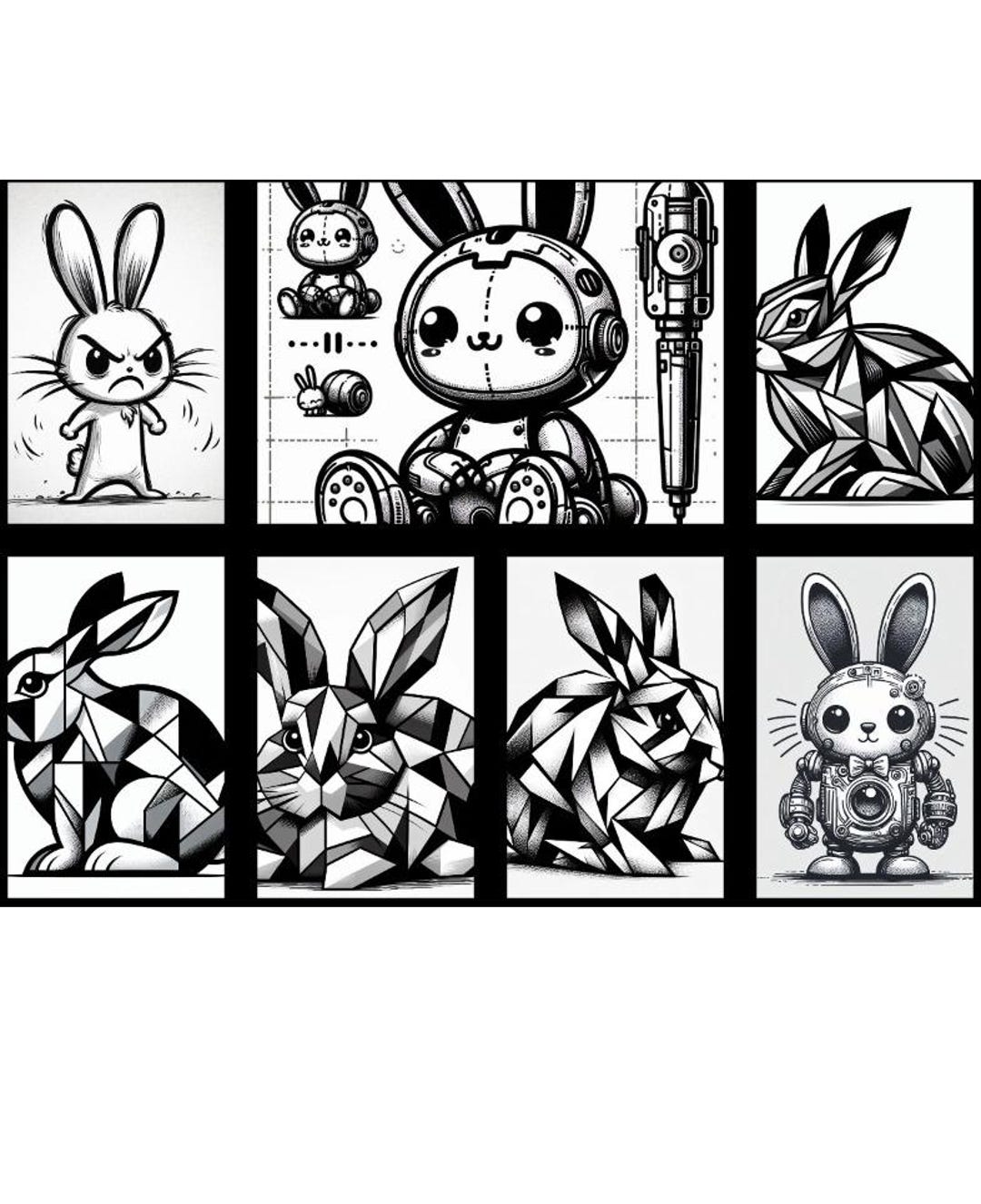 7 Rabbit Tattoos, Robot Rabbit, Robo Bunny, Tattoo Rabbit, Cubist ...