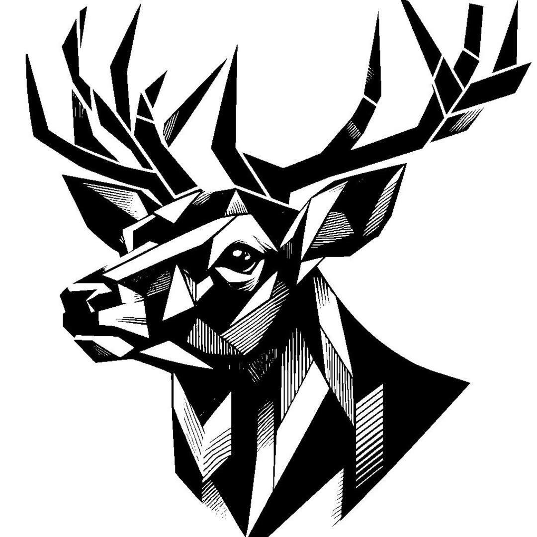 Image Deer as Clipart or Tattoo Template, Print Template, Cubist ...