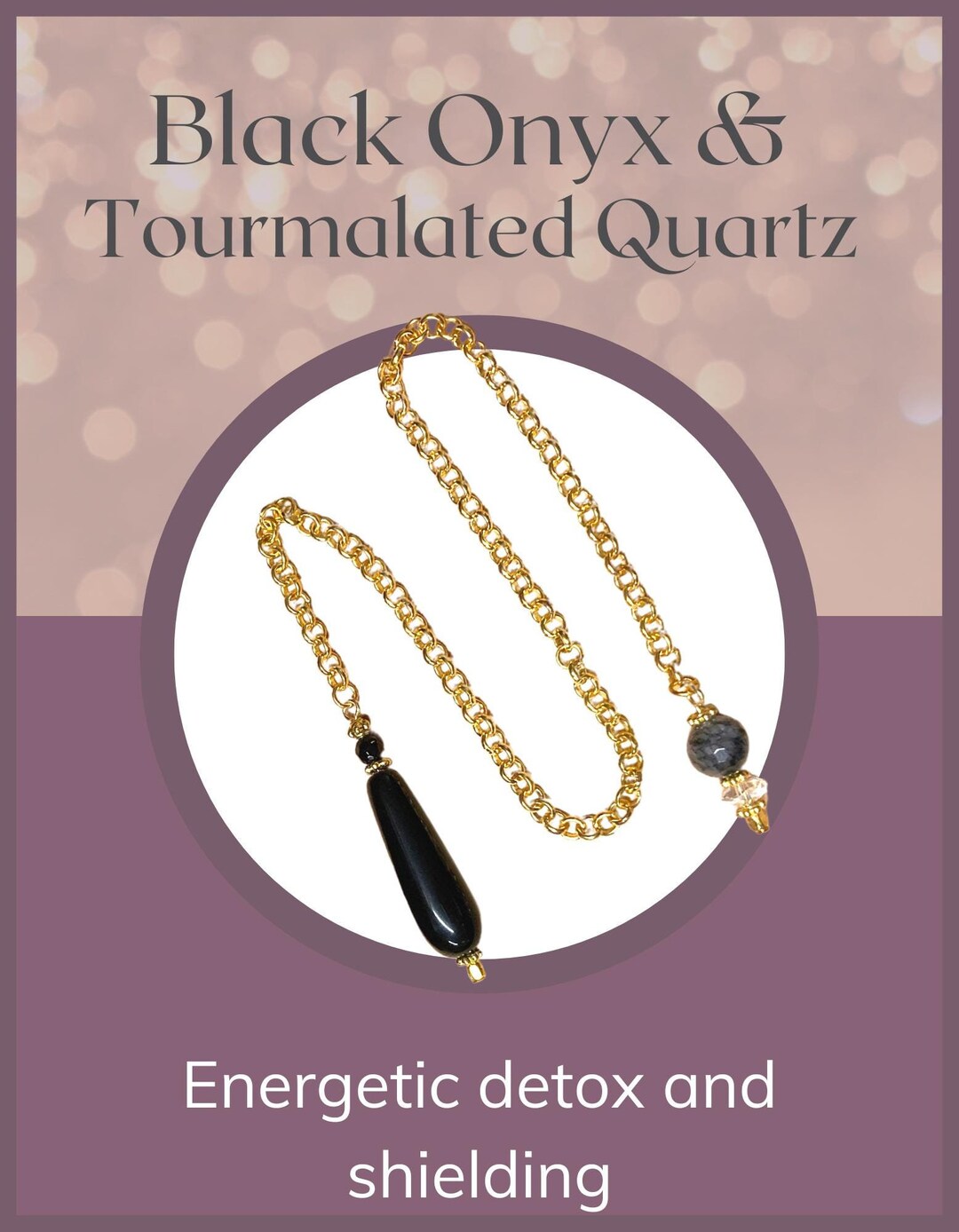 Black Onyx & Tourmalated Quartz Pendulum – Divination With Board - Etsy
