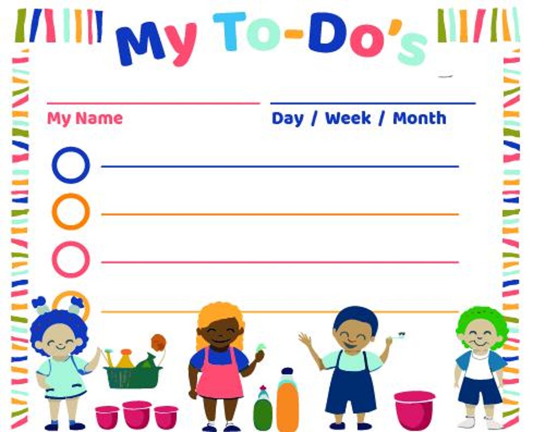 Kids To-do Checklist for Chores, Homework, Get Things Done - Fun ...