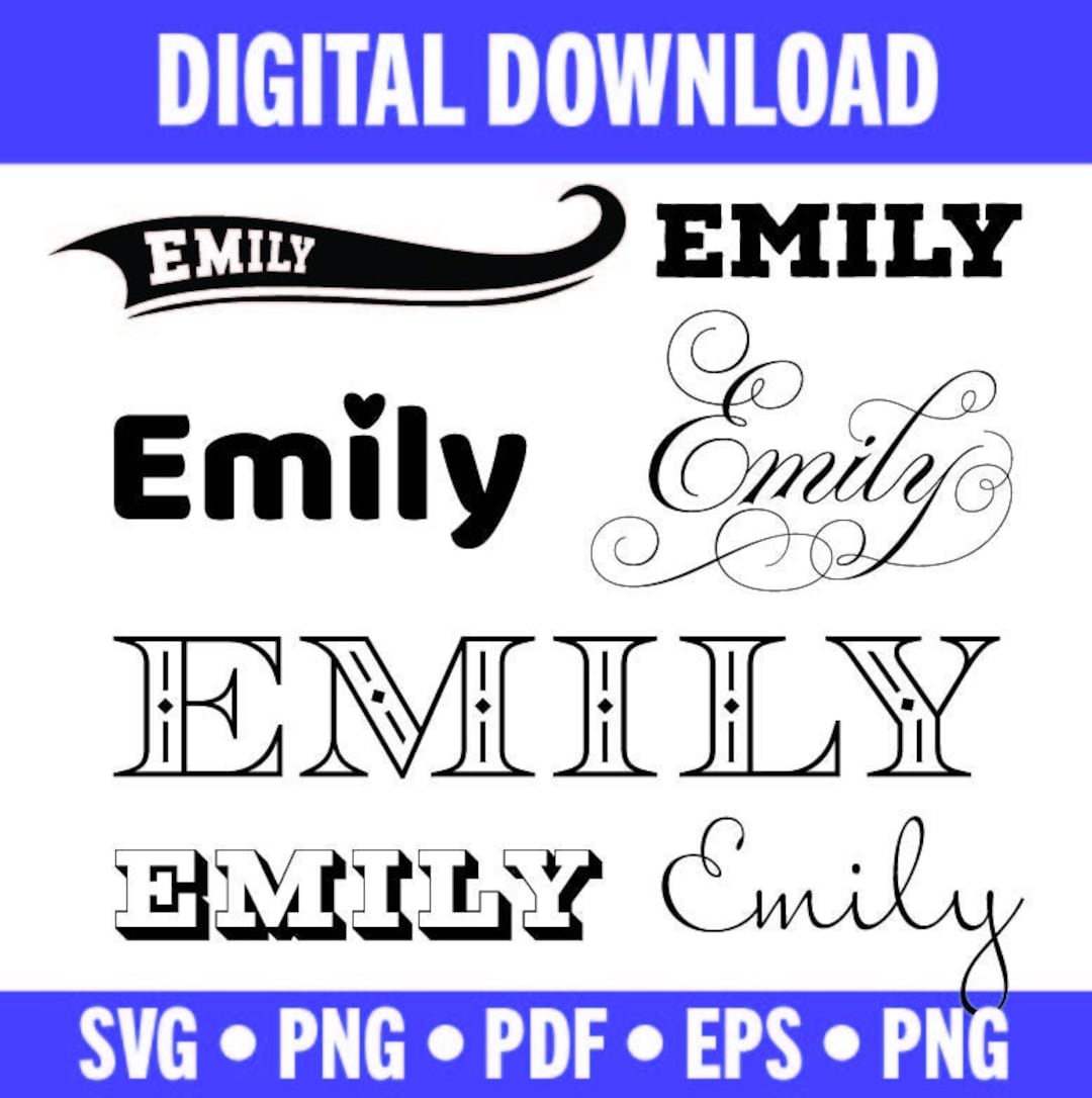 EMILY NAME Clip Art Print Then Cut to Use in Crafts, Scrapbook, Cricut ...
