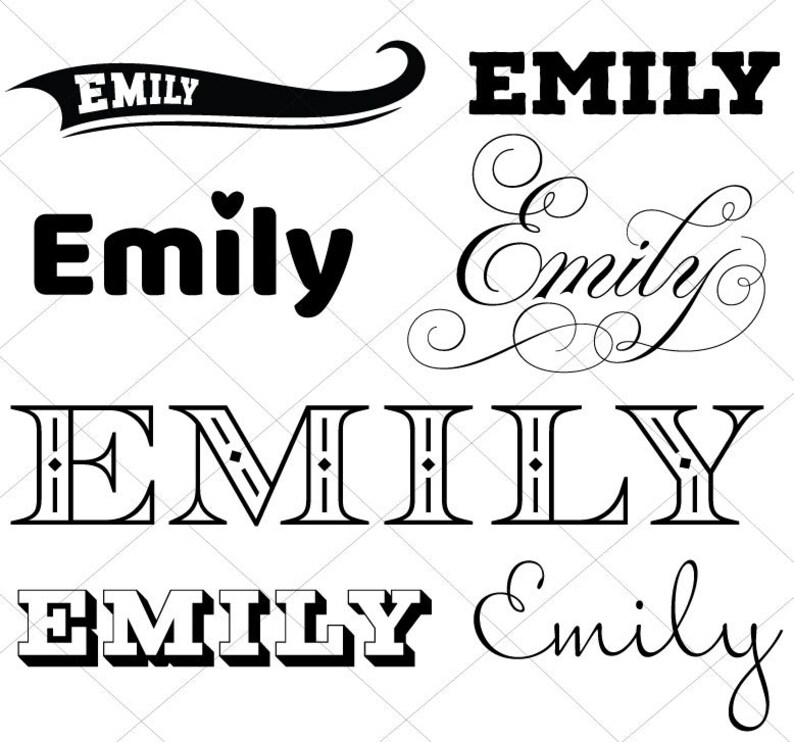 EMILY NAME Clip Art Print Then Cut to Use in Crafts, Scrapbook, Cricut ...