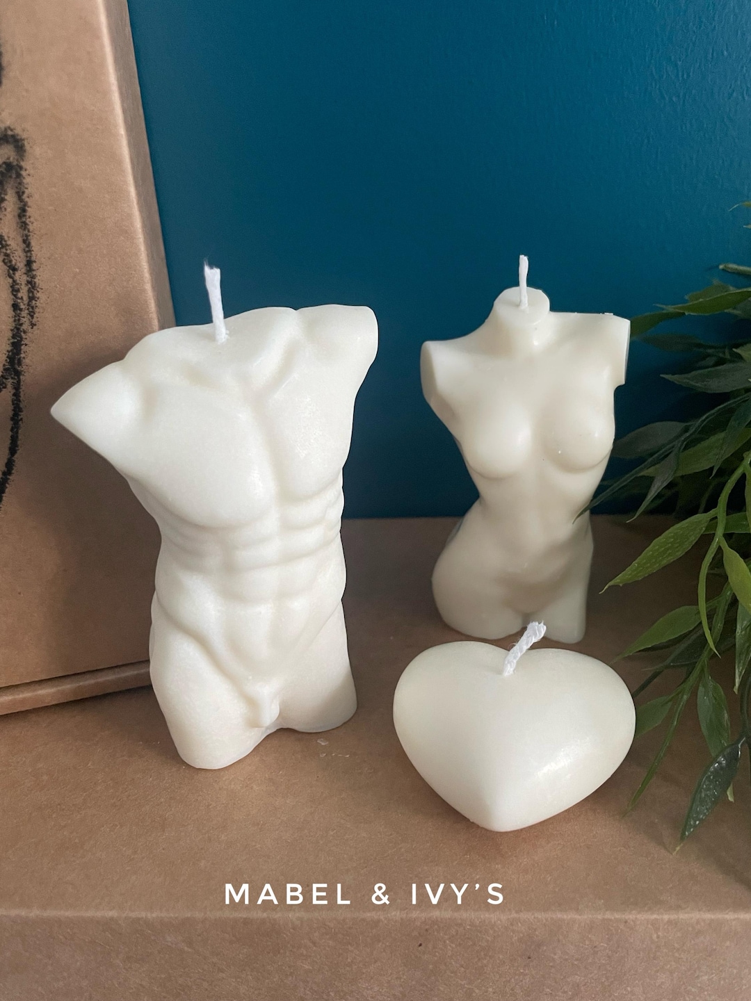 Male and Classic Female With Love Heart Woman Body Torso Candles ...