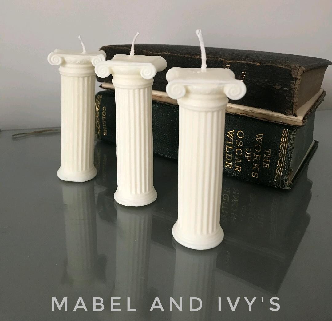 The Three Pillars Columns Roman Greek Candle Set Statement Fragranced ...