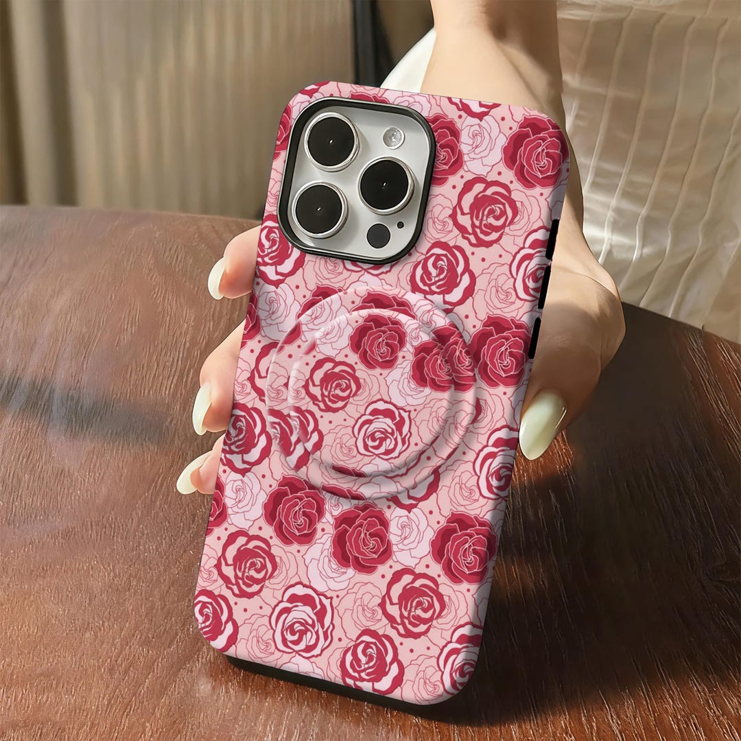 Red Roses Phone Case Realistic Aesthetic Cover Compatible With iPhone ...