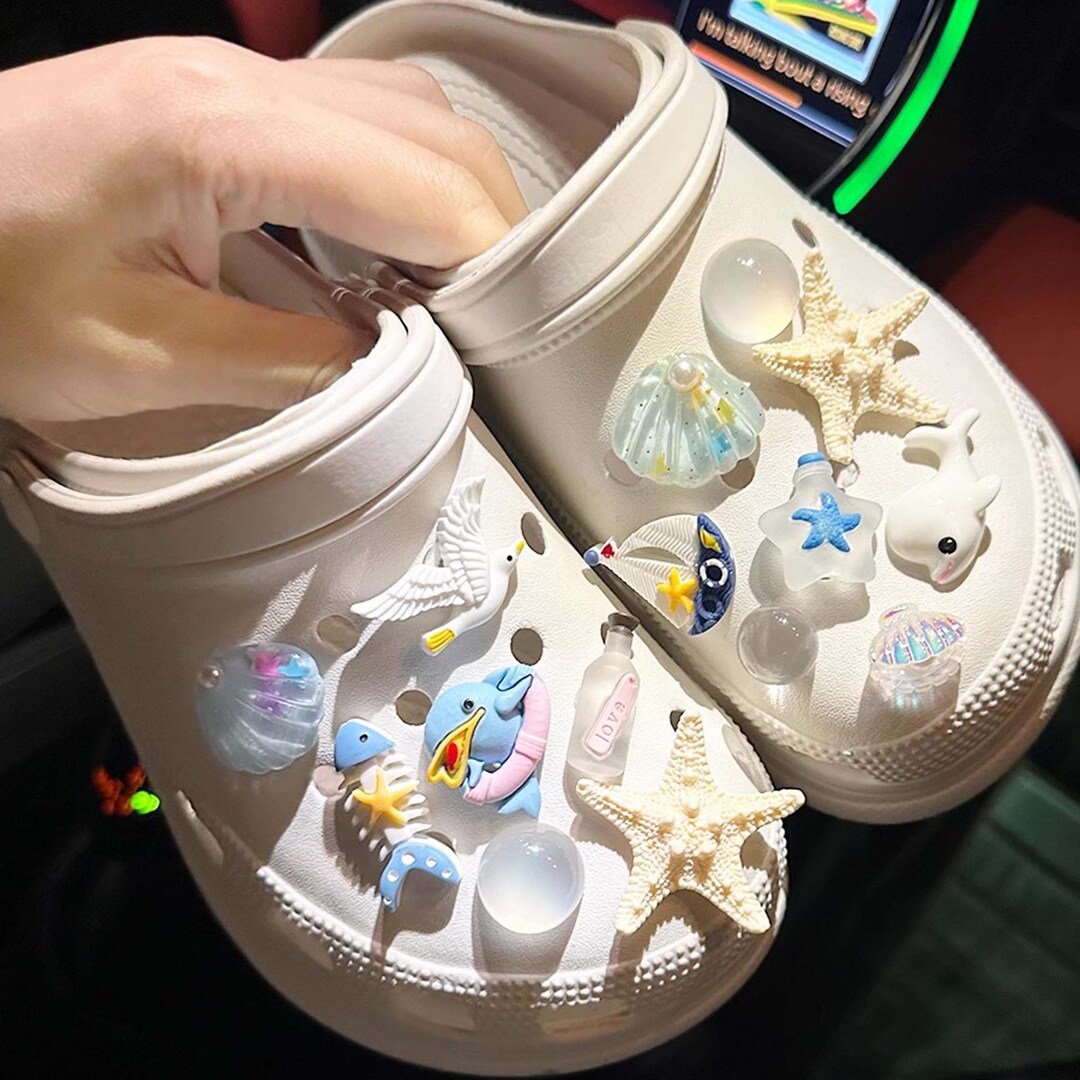 14 PCS Water Ripple Shoe Charms Set,glossy Geometric Resin Shoe Buckles ...