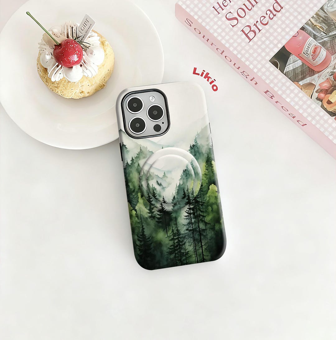 Pine Tree Forest Phone Case Artful Trendy Sage Green Case With iPhone ...