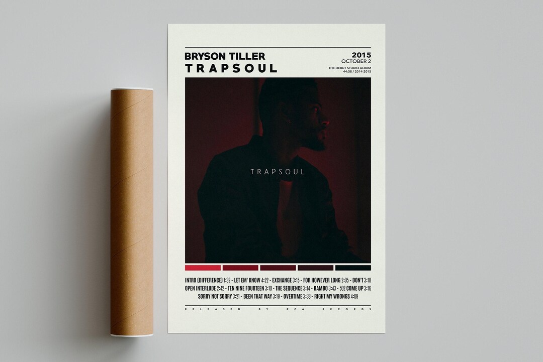 Bryson Tiller Posters / Trapsoul Poster, Tracklist Album Cover Poster ...