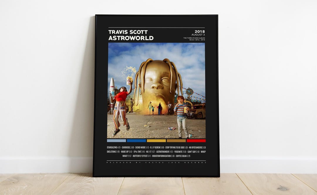 Travis Scott Poster Astroworld Poster Tracklist Album Cover Poster ...