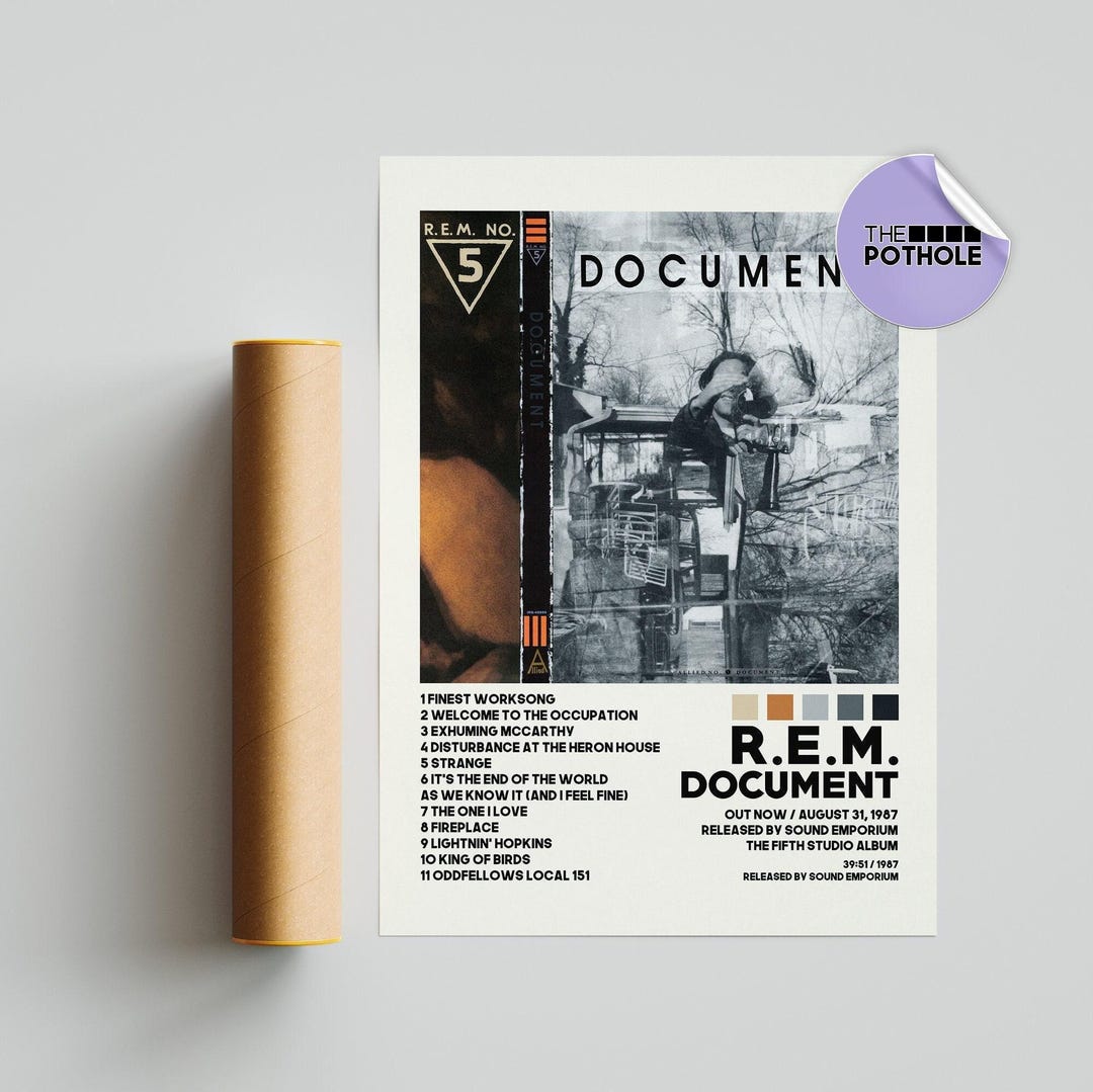 R.E.M. Posters, Document Poster, REM, Document, Album Cover Poster ...