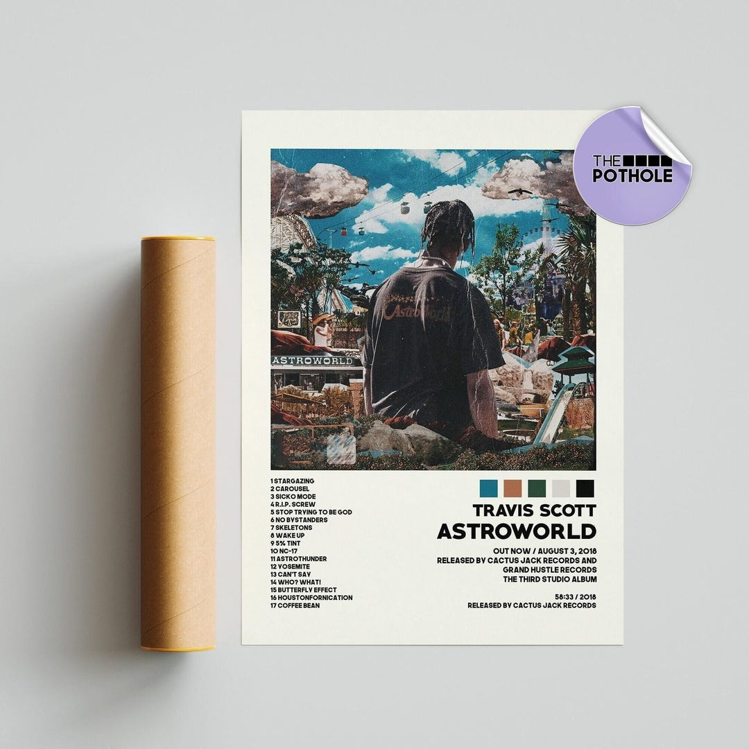 Travis Scott Poster Astroworld Tracklist Album Cover Poster Poster ...