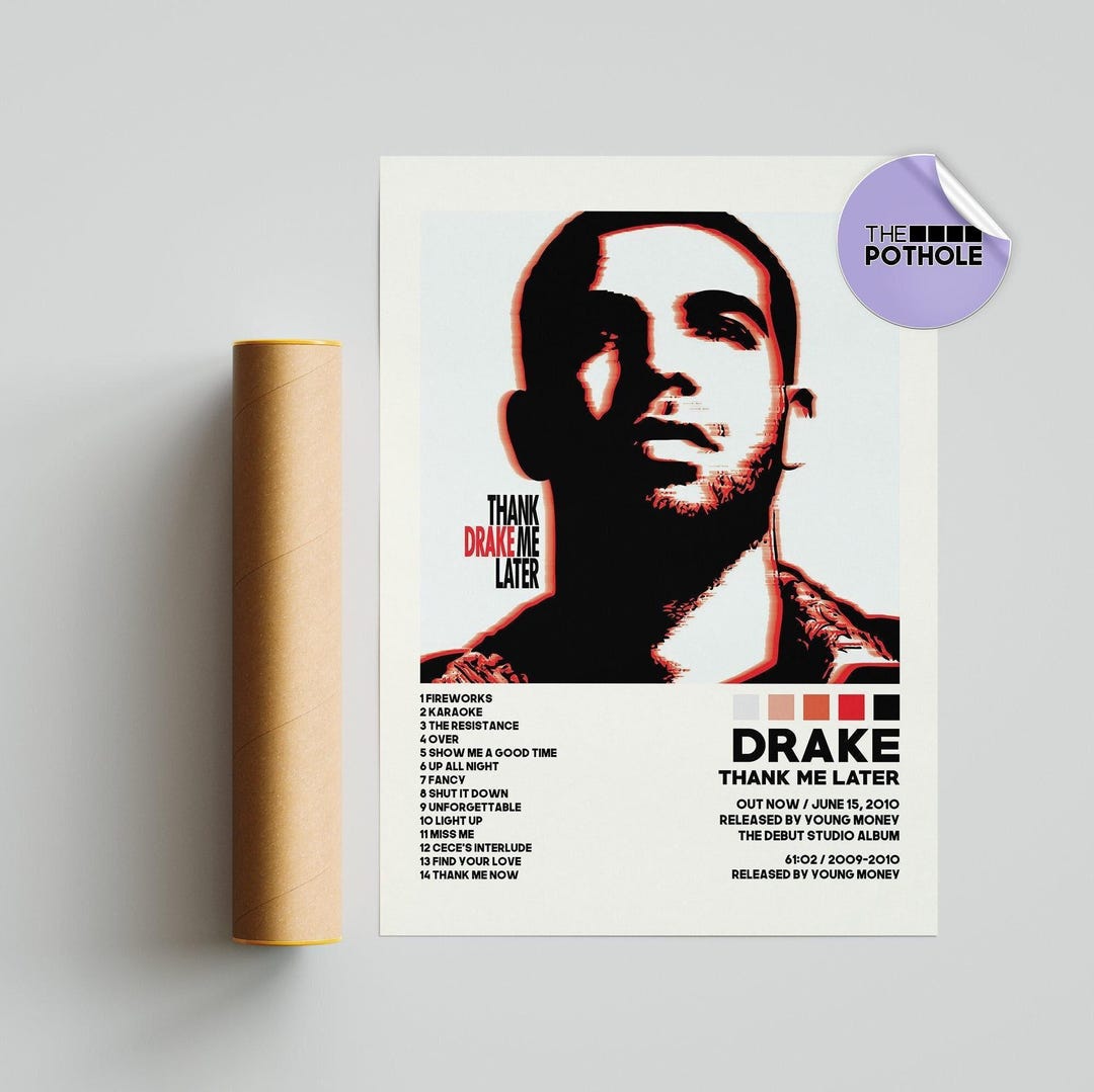 Drake Poster / Thank Me Later Poster, Album Cover Poster Poster Print ...