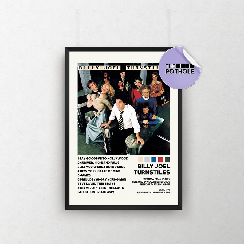 Billy Joel Posters, Turnstiles Poster, Billy Joel, Turnstiles, Album ...