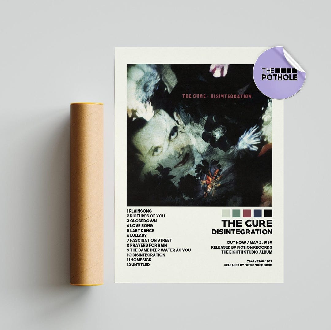 The Cure Posters, Disintegration Poster, the Cure, Disintegration,album ...