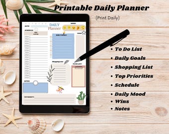 Daily Schedule Planner Printable, Productivity Planner, Daily Organizer ...