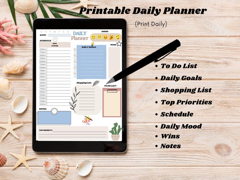 Printable Daily Planner - Productivity & Time Management - Etsy