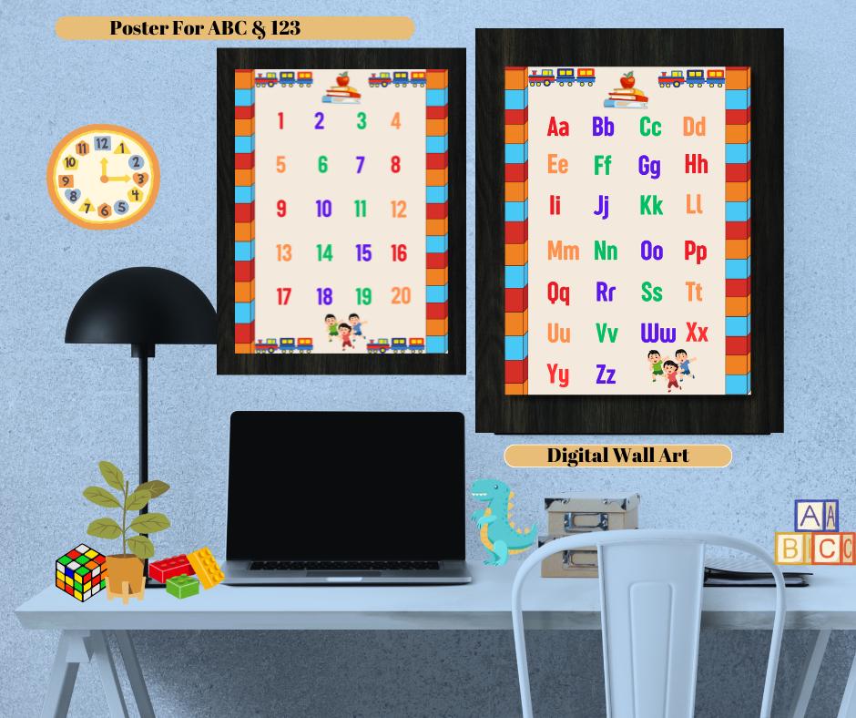 Alphabet & Numbers/ Printable Poster Set /educational Wall Art for Kids ...
