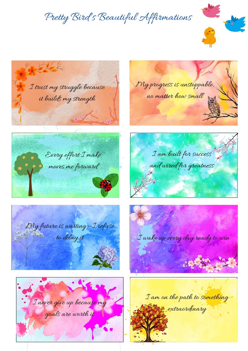 40 Printable Affirmation Cards | Instant Download | Positive Daily ...