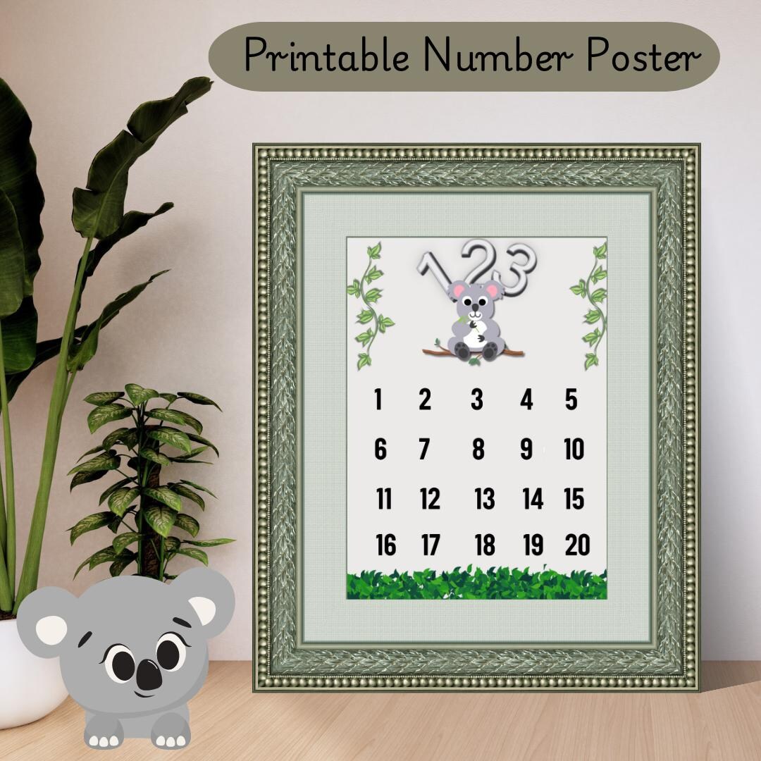 Alphabet & Numbers Printable Poster Set - Educational Wall Art for Kids ...
