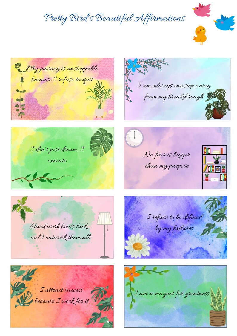 40 Printable Affirmation Cards | Instant Download | Positive Daily ...