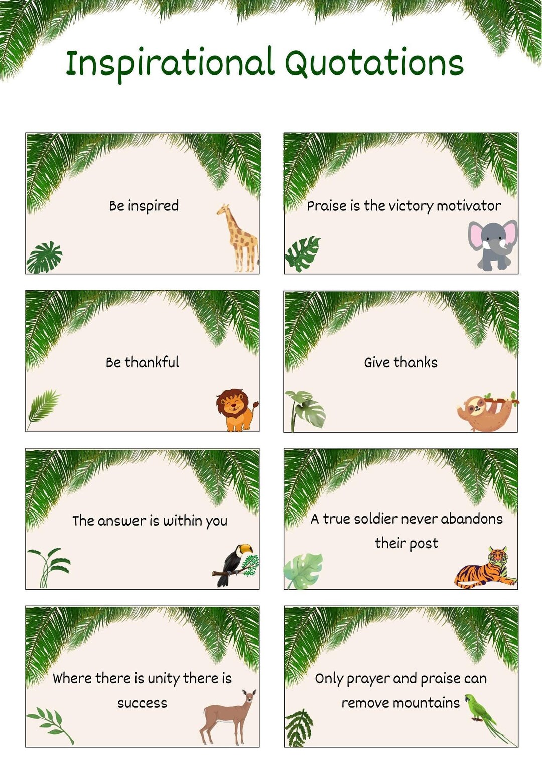 Set of 24 Printable Inspirational Quote Cards – Instant Download - Etsy
