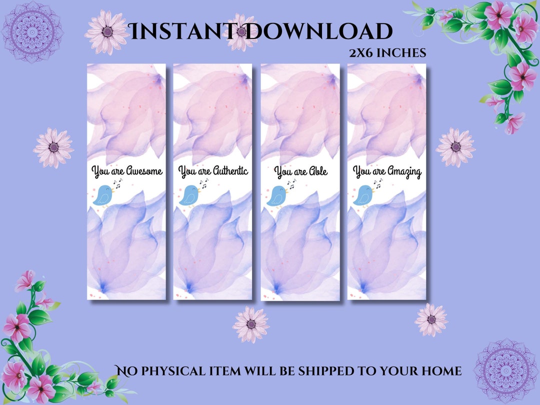 Inspiring Printable Bookmarks- Set of 4 – Motivational & Uplifting - Etsy