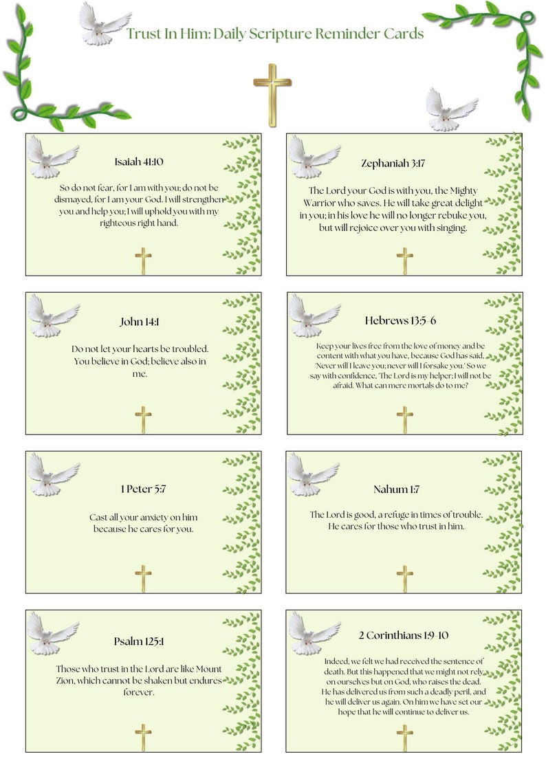 24 Printable Scripture Cards: Trust in the Lord – Bible Verses for ...