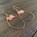 Pink Coral Teardrop Hammered Rose Gold Fill Earrings Made in Hawaii USA ...