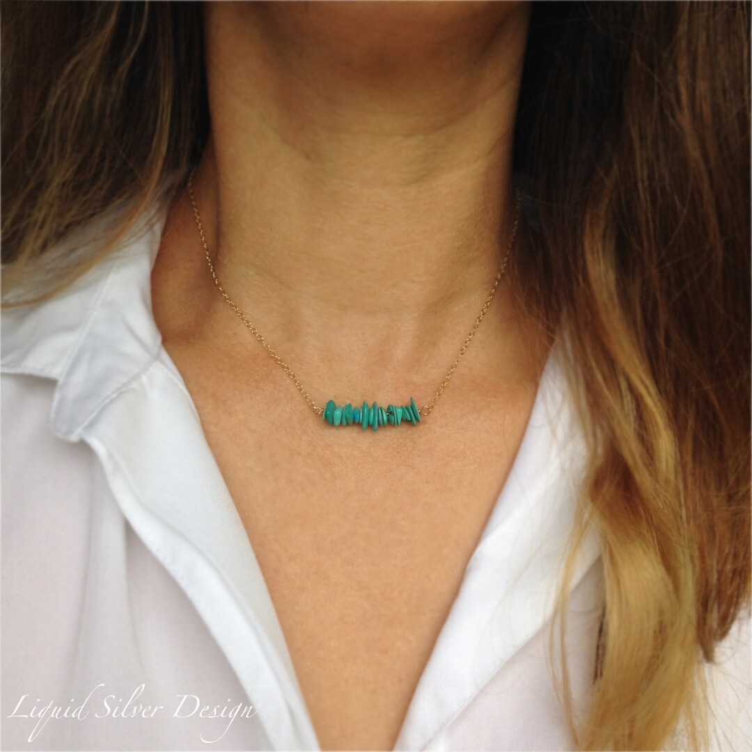 Genuine Turquoise Chips on 14k Gold Filled Chain - Made in Hawaiʻi ...