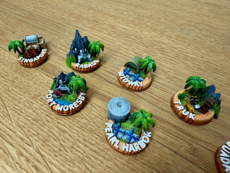 WW2 Pacific Military Base Miniature Set Compatible With Axis & Allies ...