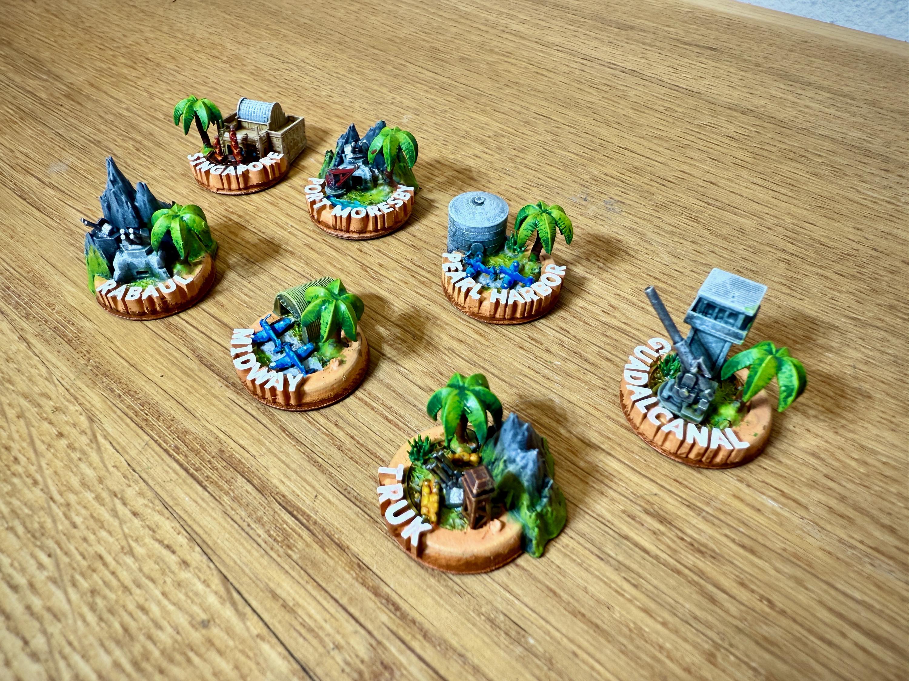 WW2 Pacific Military Base Miniature Set Compatible With Axis & Allies ...