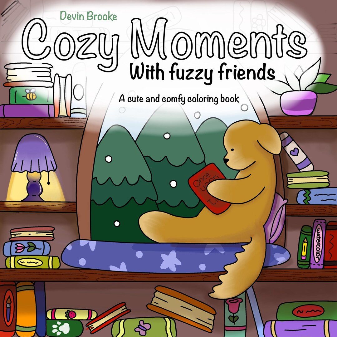 Cozy Moments With Fuzzy Friends Digital Coloring Book - Etsy
