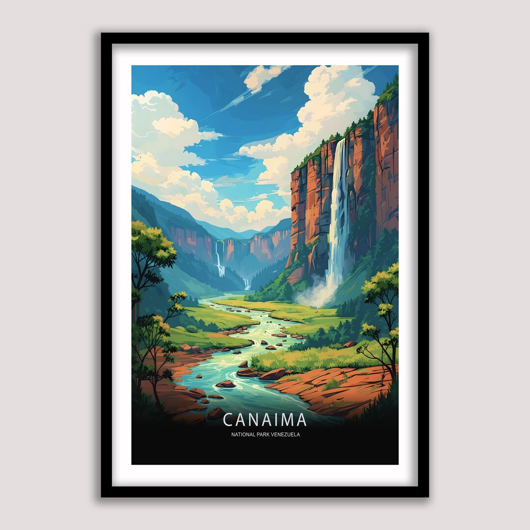 Canaima National Park Travel Poster: Famous Landmarks Art Print ...