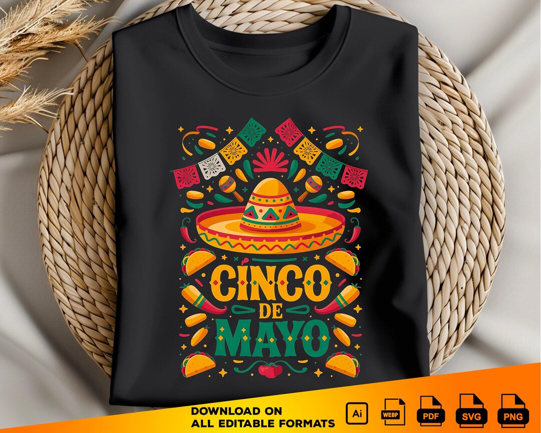 Cinco De Mayo Party SVG, Sombrero Taco Fiesta Design, Mexican ...