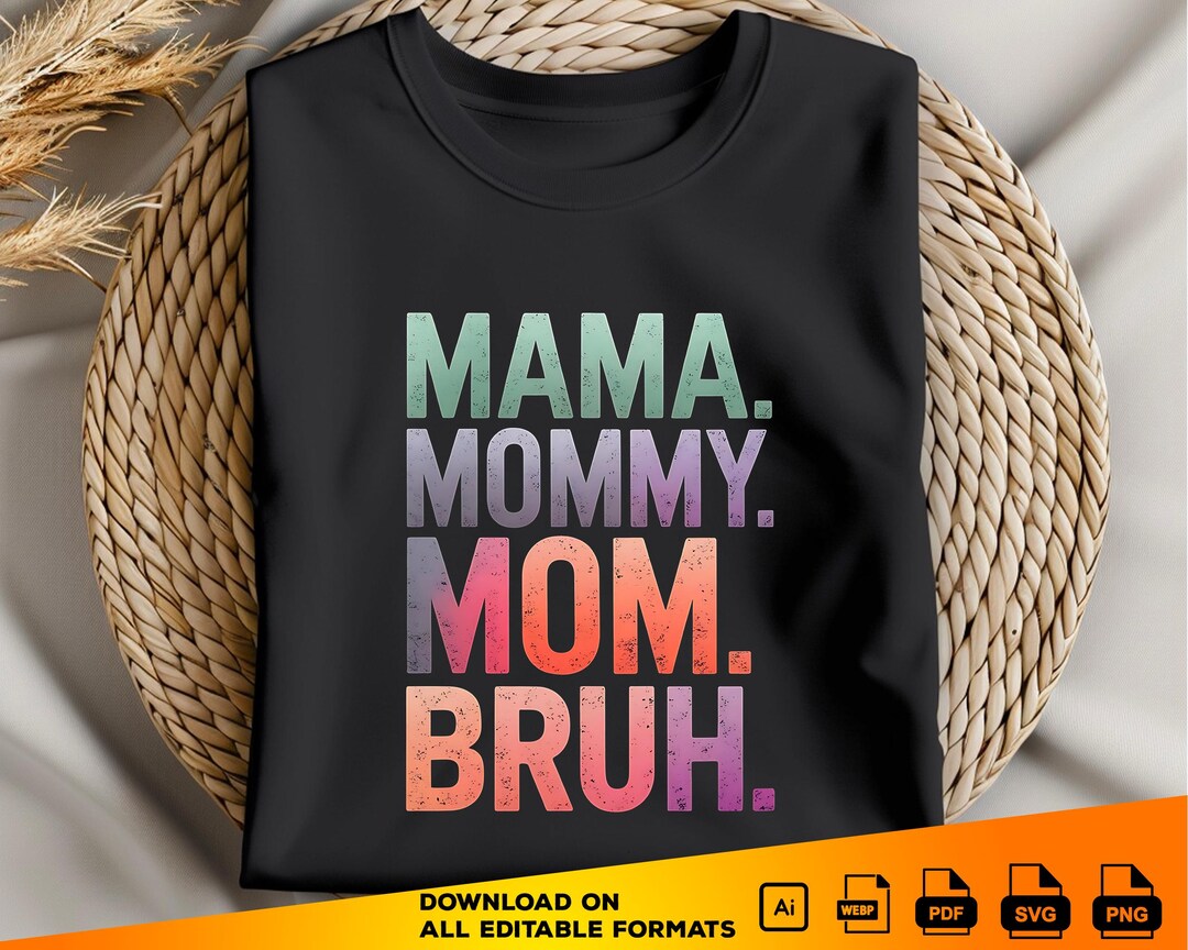 Mama Mommy Mom Bruh SVG, Handprint Mothers Day, Mothers Day Handprint ...