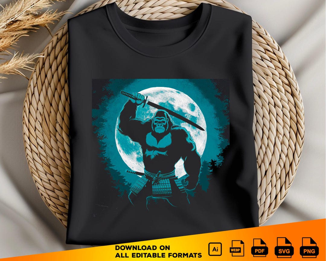 Samurai Bigfoot Japanese SVG, Japanese Woodblock Print Art Style ...