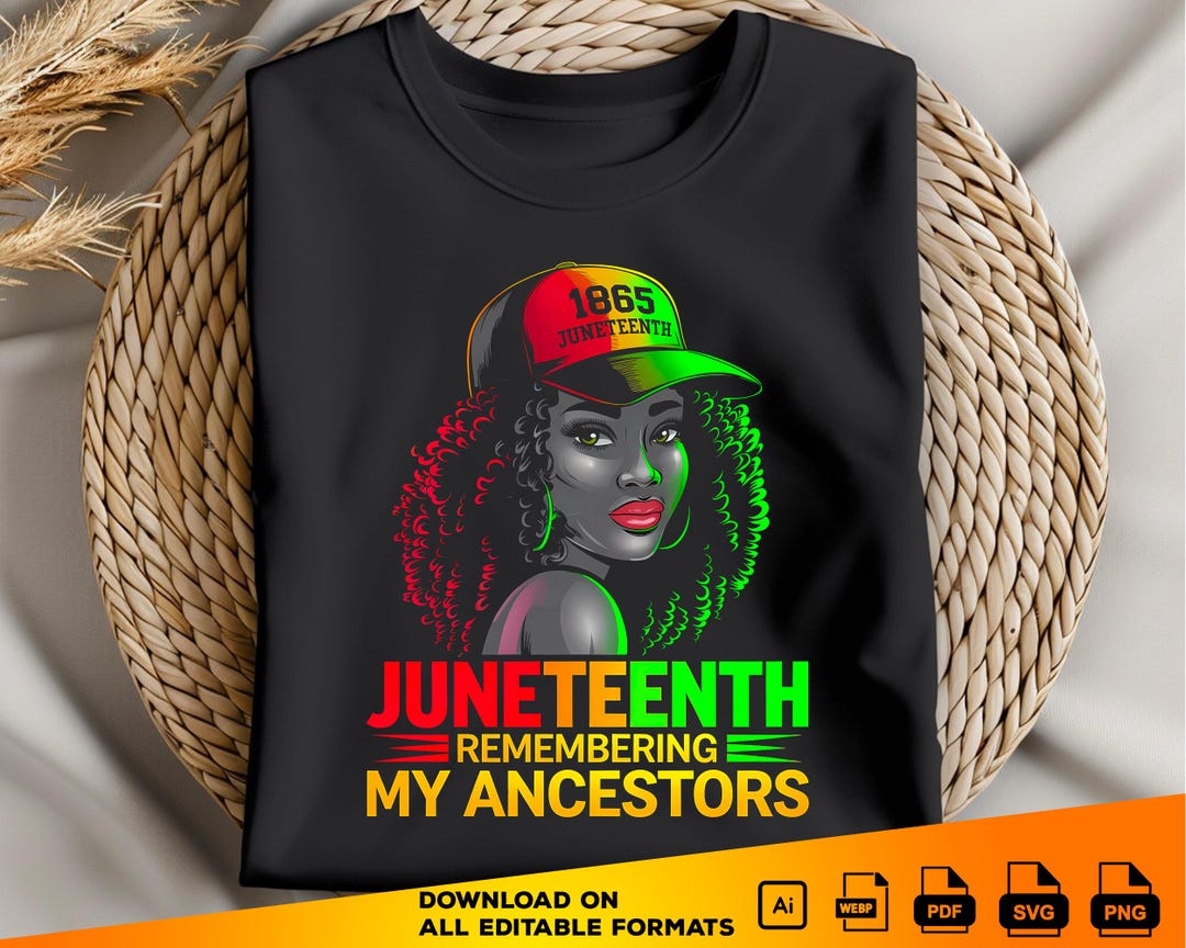 Juneteenth Shirt Black Woman SVG, 1865 Remembering My Ancestors Gift ...