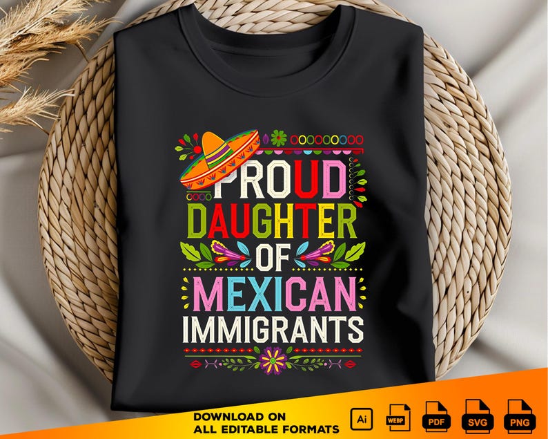 Proud Daughter of Mexican Immigrants SVG, Colorful Heritage Design ...