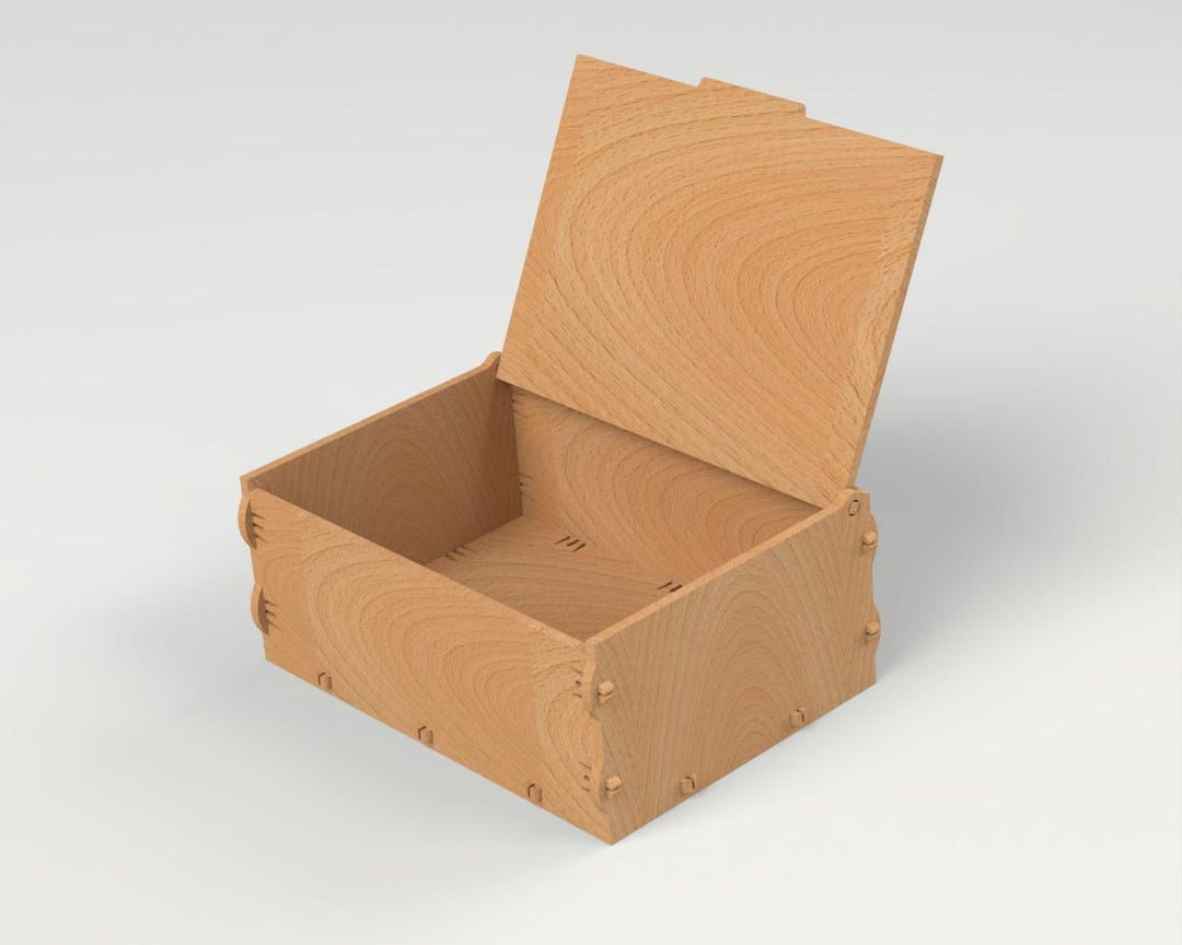 Wood Hinged Lid Boxes for Laser Cutting. Quick-assembly Plywood Boxes ...